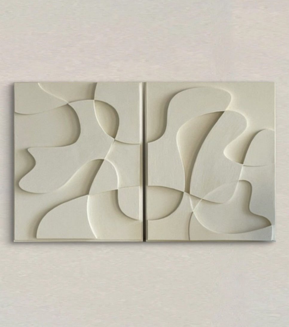 Set of 2 Abstract 3D Wall Art – Modern Diptych Design | Lucile Salamone ...