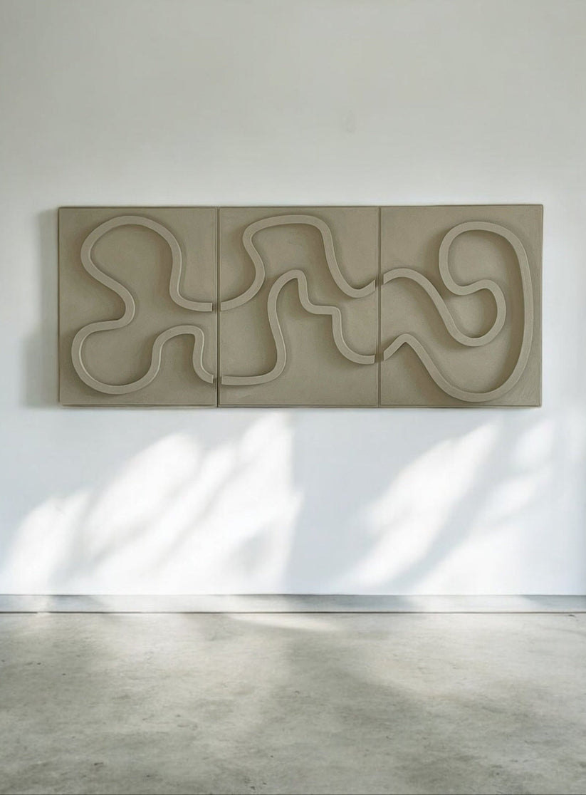 Set of 3 Abstract 3D Wall Art – Modern Triptych Decorative Piece ...