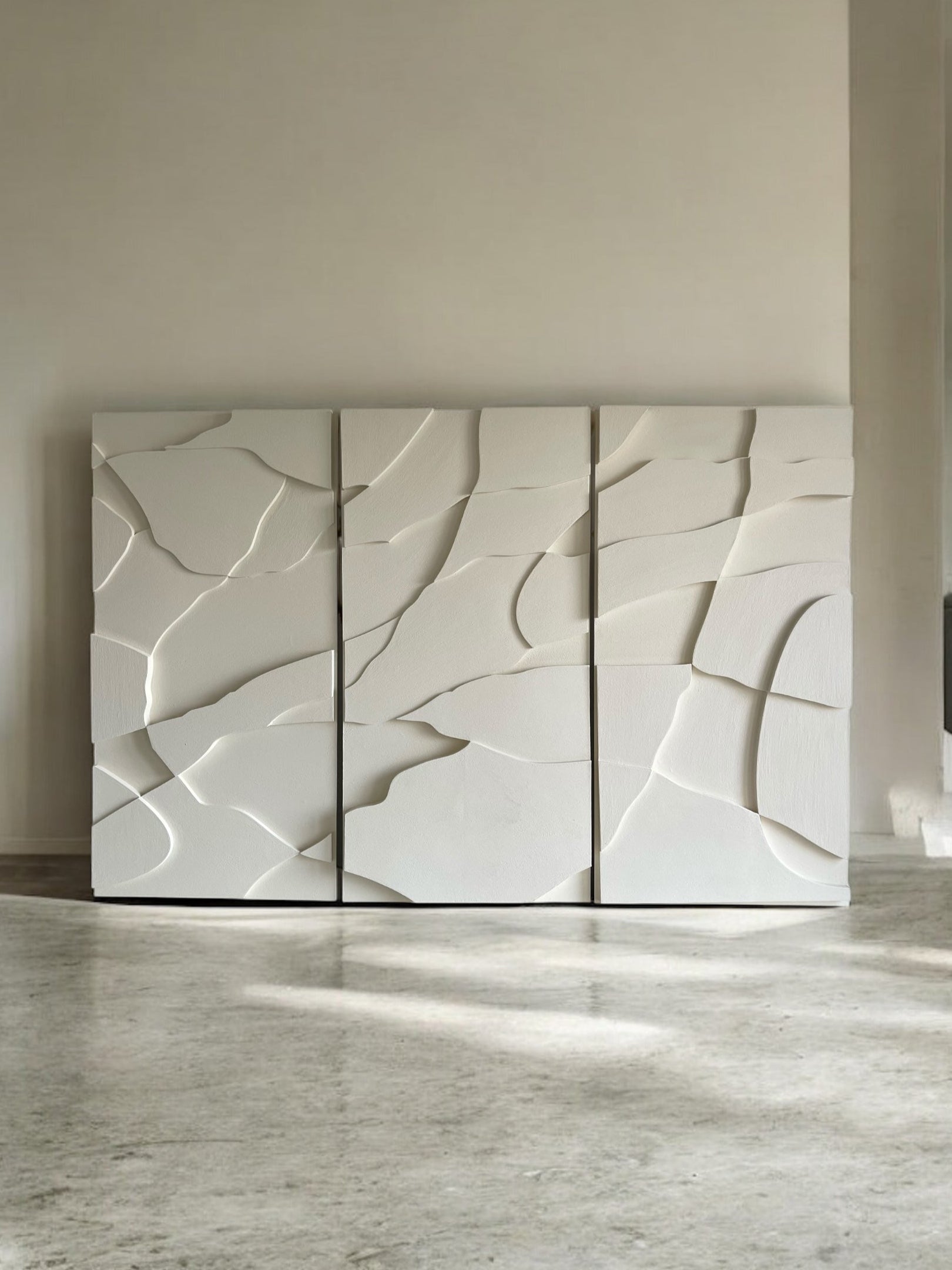 Set of 3 Abstract 3D Wall Art – Modern Triptych Decorative Piece ...