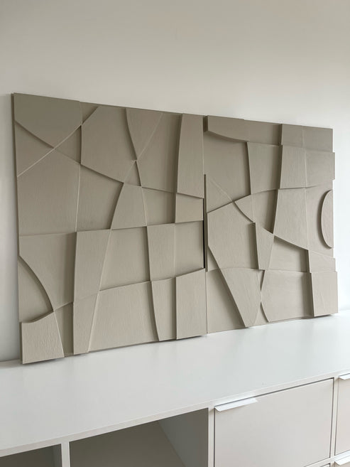 Set of 2 Abstract 3D Wall Art – Modern Diptych Design | Lucile Salamone ...