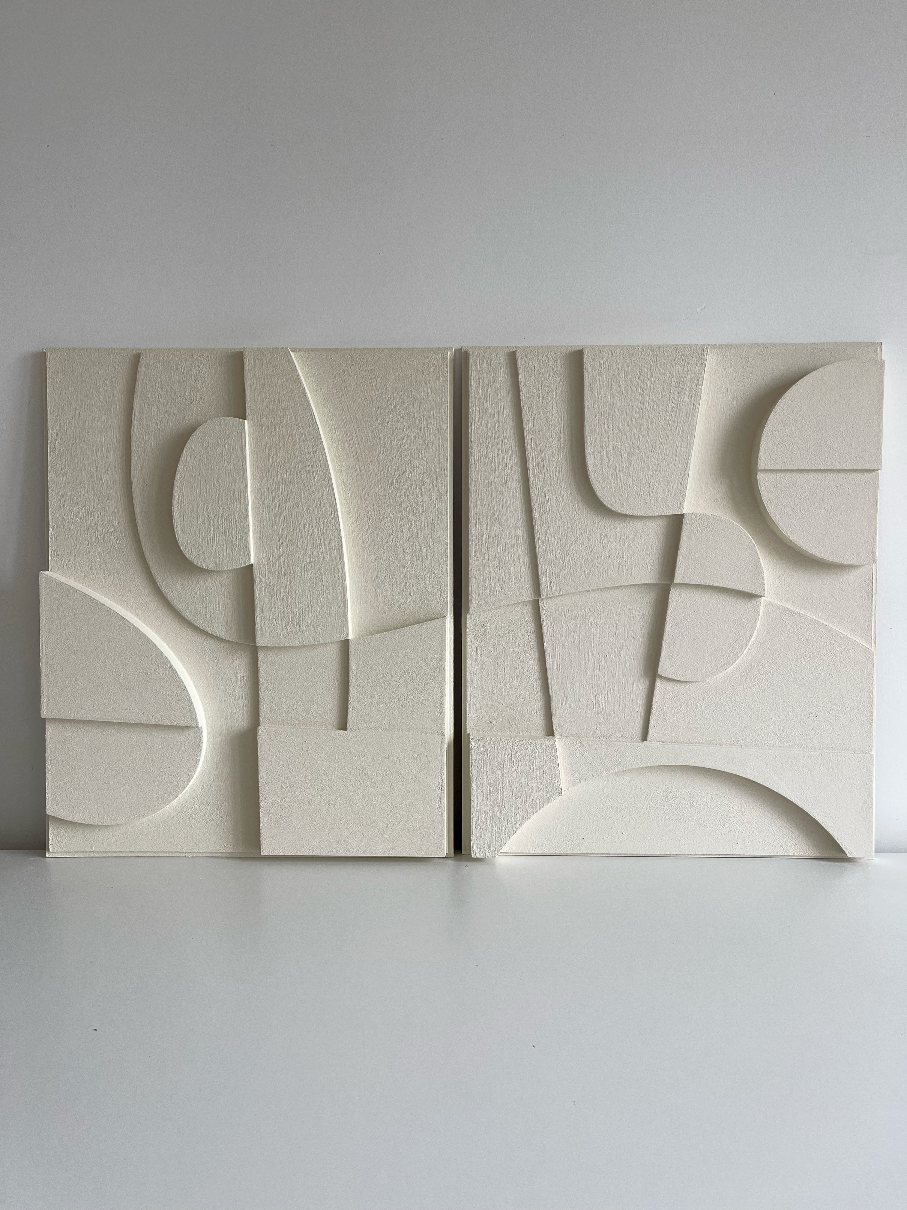 Set of 2 Abstract 3D Wall Art – Modern Diptych Design | Lucile Salamone ...